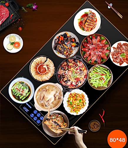 Buffet Warming Tray Hot Plate with Adjustable Temperature Control, Party Chafing Dish, Electric Food Warmer for Kitchen, Dining Room,Black,16x11inch (Black 31x19inch)