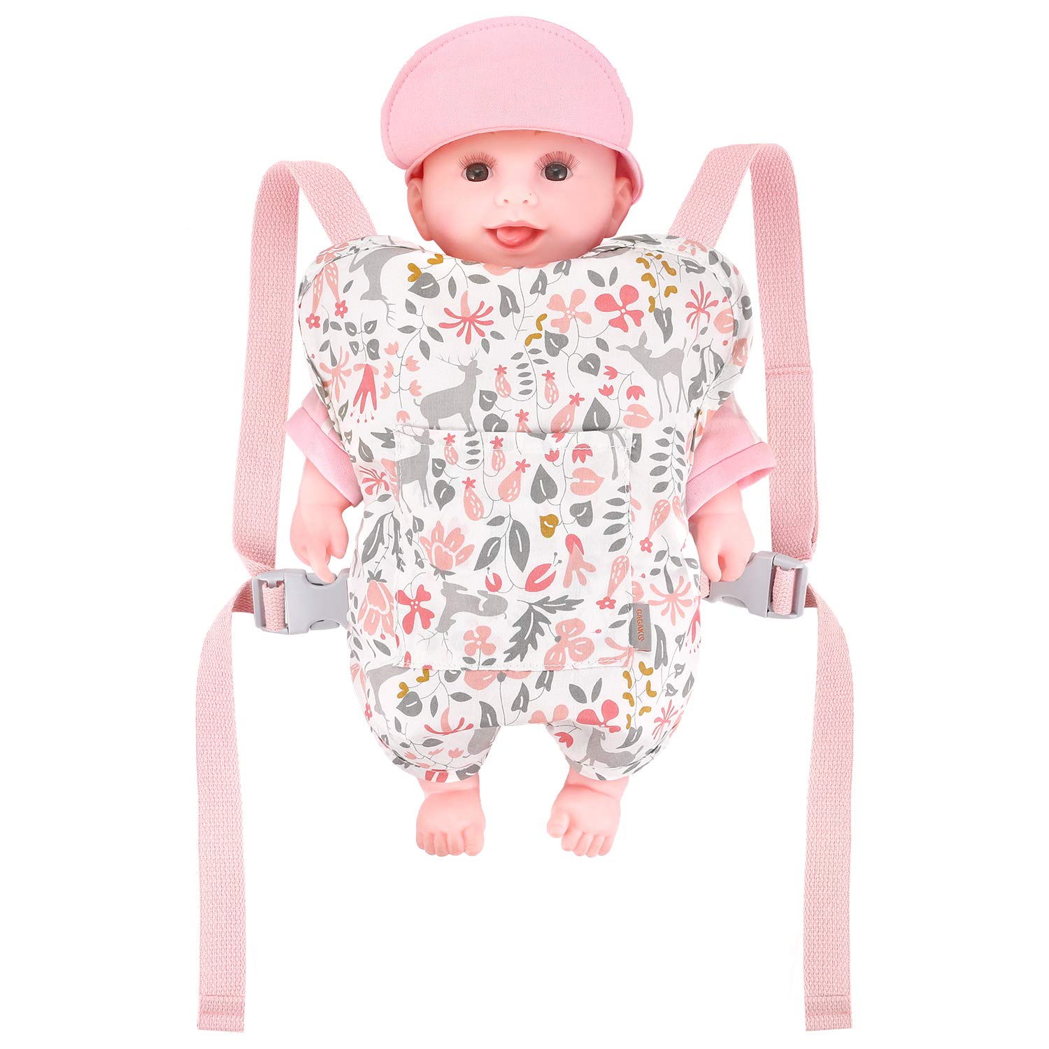 GAGAKU Baby Doll Carrier Doll Accessories Stuffed Animal Plushed Toy Carrier for Dolls – Green (Owl)