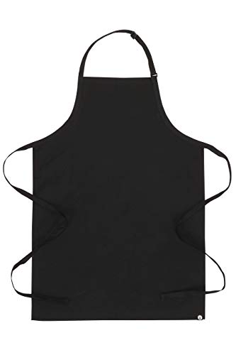 Chef Works Unisex Bib Apron without Pockets, Black, One Size