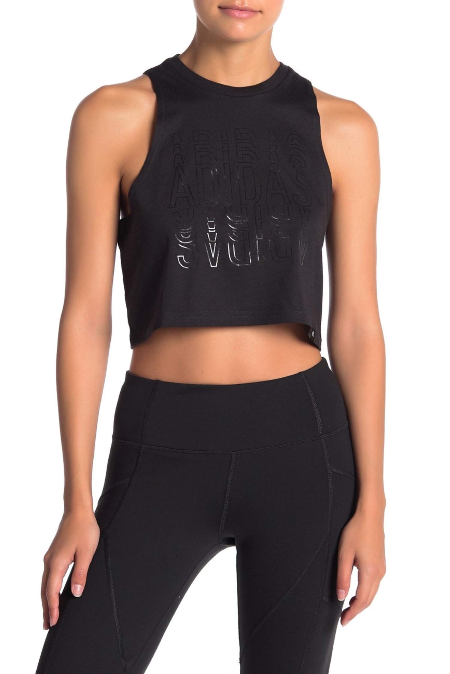 ADIDAS Women's Cropped Top, Black XL
