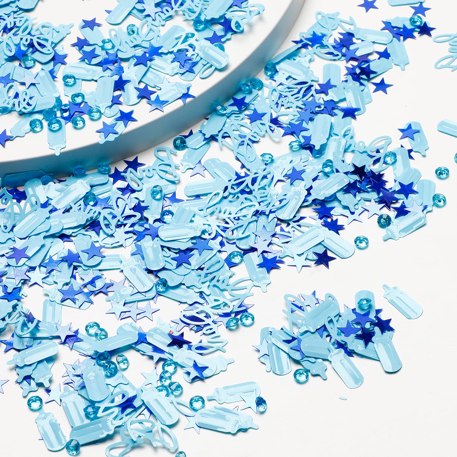 Baby Shower Confetti Baby Boy Shower Decorations Blue Baby Shower Table Confetti Decorations Party Confetti for Baby Shower Decor(1.6 oz/45 g)