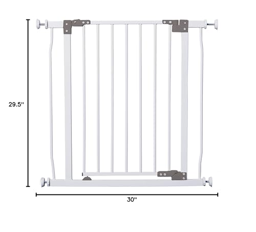 Dreambaby Liberty Baby Safety Gate - with Smart Stay Open Feature - Fits Openings 29.5-33 inches Wide - White - Model L854