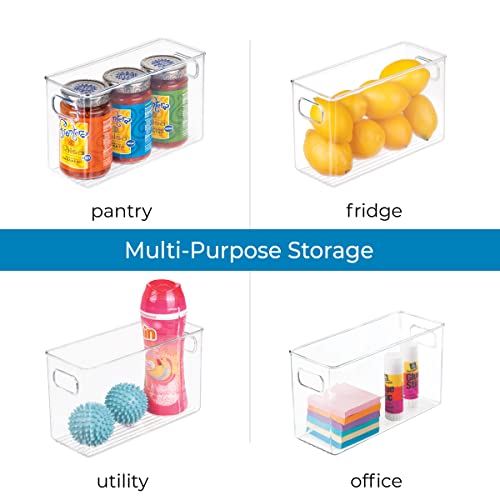iDesign BPA-Free Plastic Pantry and Kitchen Storage, Freezer and Fridge Organizer Bin with Easy Grip Handles – 10” x 4” x 6”, Clear