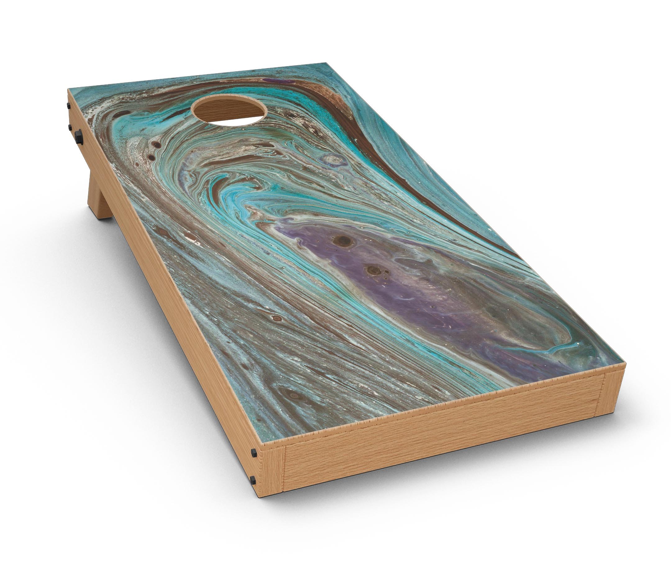 Design Skinz Marble Skin Set for Cornhole (Skin Only) - Swirling Dark Acrylic Marble
