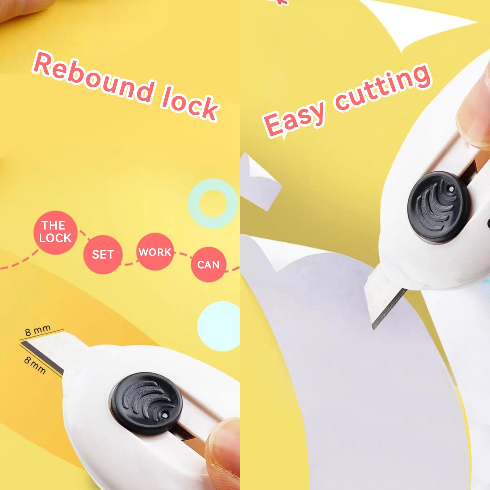 Box Cutters, Box Cutter Retractable, Retractable Box Opener, Package Opener, Easy Slide Retractable Cute Box Cutter for for opening daily express boxes, envelopes, packages and more