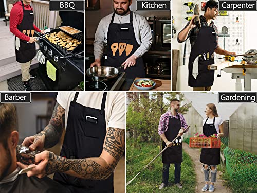 RUVANTI Professional Grade Durable Extra Large XXL Men/Women Aprons for Cooking BBQ Work Chef