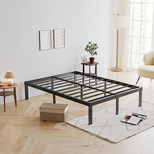 COMASACH 14 Inch Bed Frames Queen Size 3500 lbs Heavy Duty Platform with Sturdy Metal Slats, No Box Spring Needed, Easy Assembly, Under Bed Storage, Noise-Free, Non-Slip