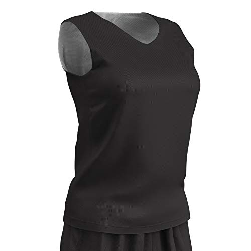 CHAMPRO Women's Standard Zone Reversible Basketball Jersey, Black, White, Small