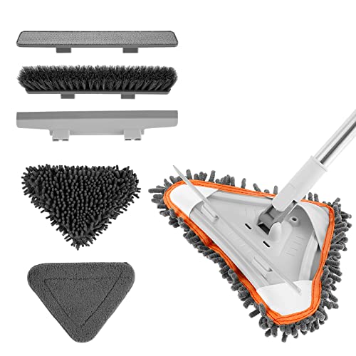 CB Wall Mop Cleaner with Adjustable Handle 360 ° Rotating Cleaning Mop Detachable Wall Cleaning Tool with Replaceable Mop Cloth Reusable Dust Mop Cleaner Wet and Dry Use Durable for Windows Wall Floor