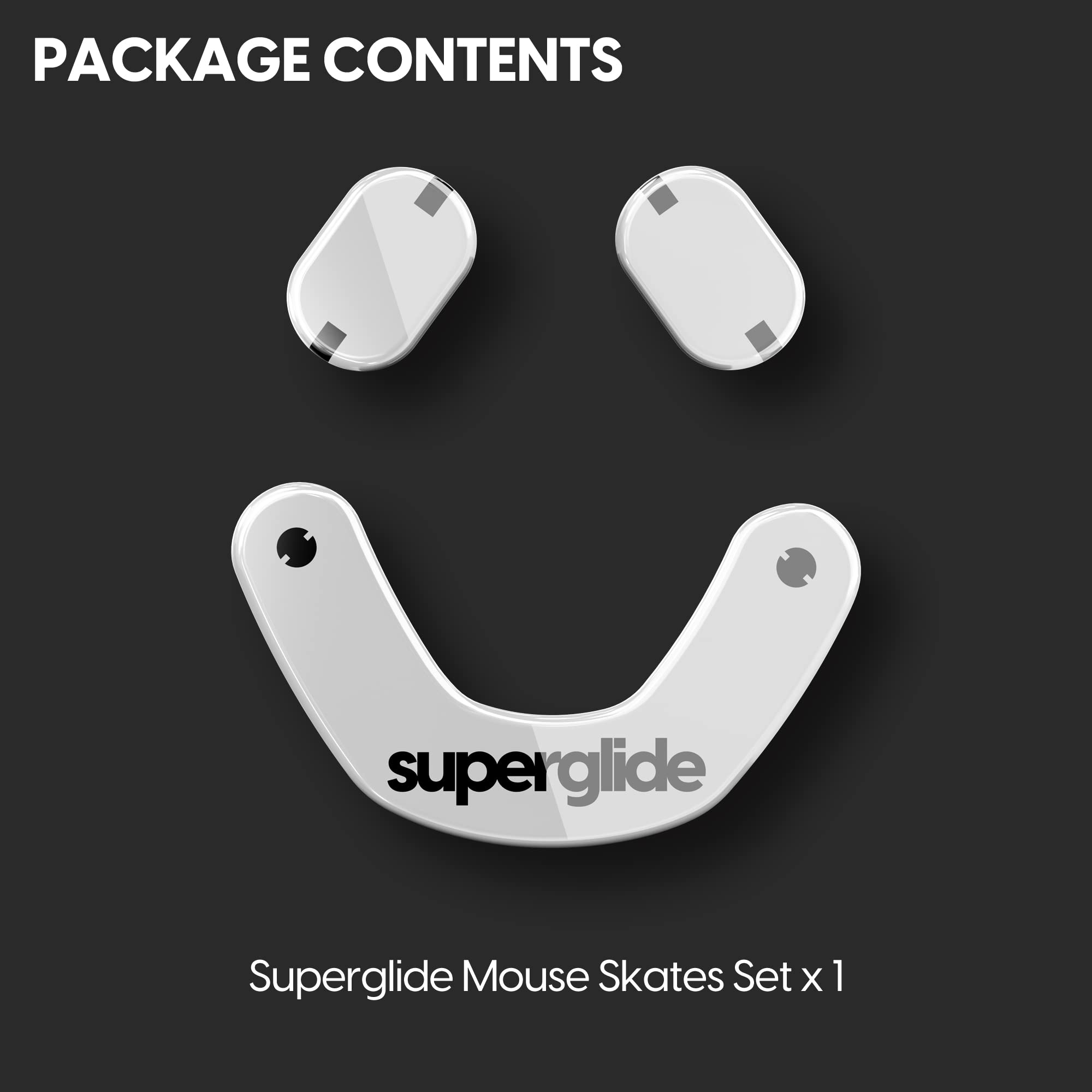 Superglide - Fastest and Smoothest Mouse Feet/Skates Made with Ultra Strong Flawless Glass Super Fast Smooth and Durable Sole for SteelSeries Prime Mini Wired/Wireless [White]