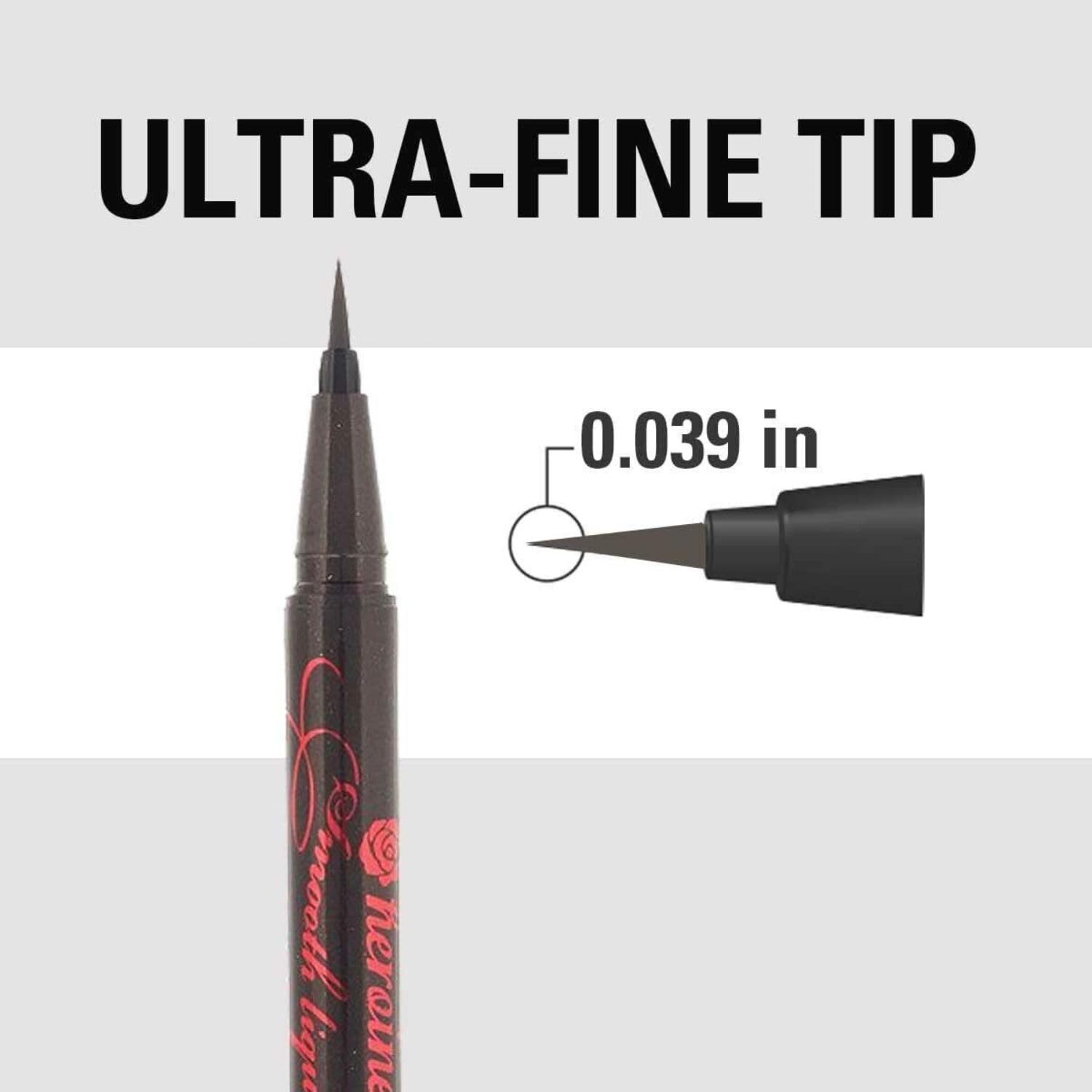 Heroine Make by KISSME Waterproof Smooth Liquid Eyeliner, Japanese Eye Makeup for Smudge-free, Super Keep Brown Black