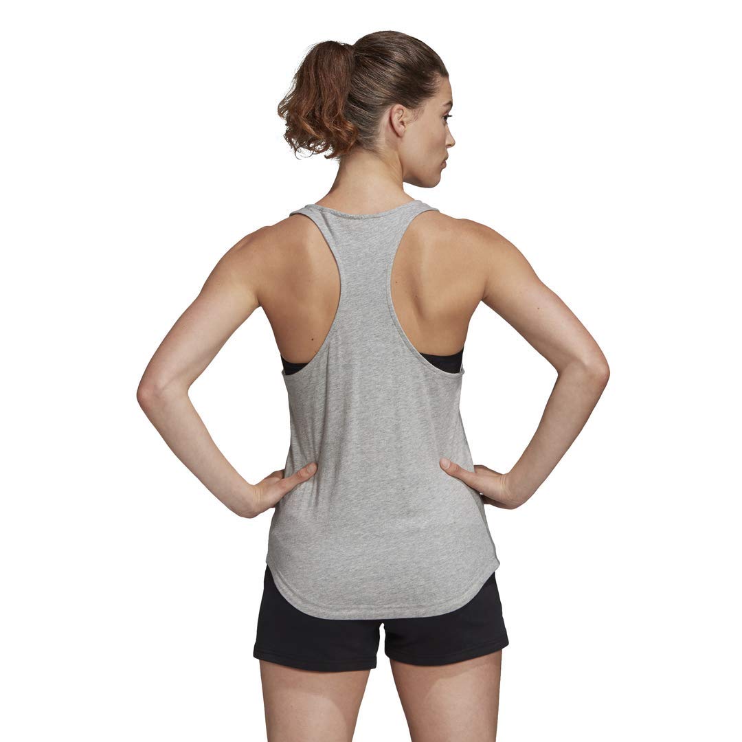 adidas Women's Essentials Linear Loose Tank Medium Gray Heather/Core Pink Medium