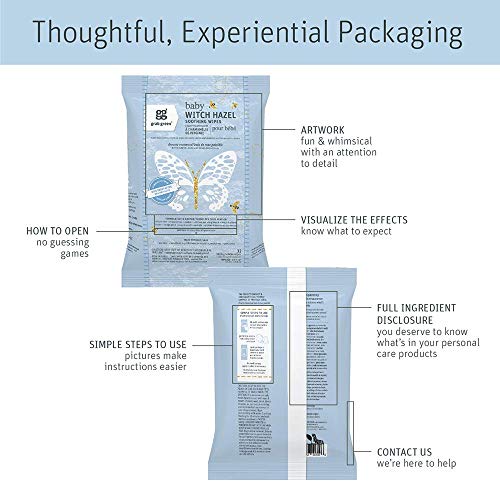 Grab Green Baby Witch Hazel Soothing Wipes, 96 Wipes, Dreamy Rosewood Scent, Plant and Mineral Based, Biodegradable, Soothe Common Skin Irritations Such as Diaper Rash, No Alcohol, Packaging May Vary