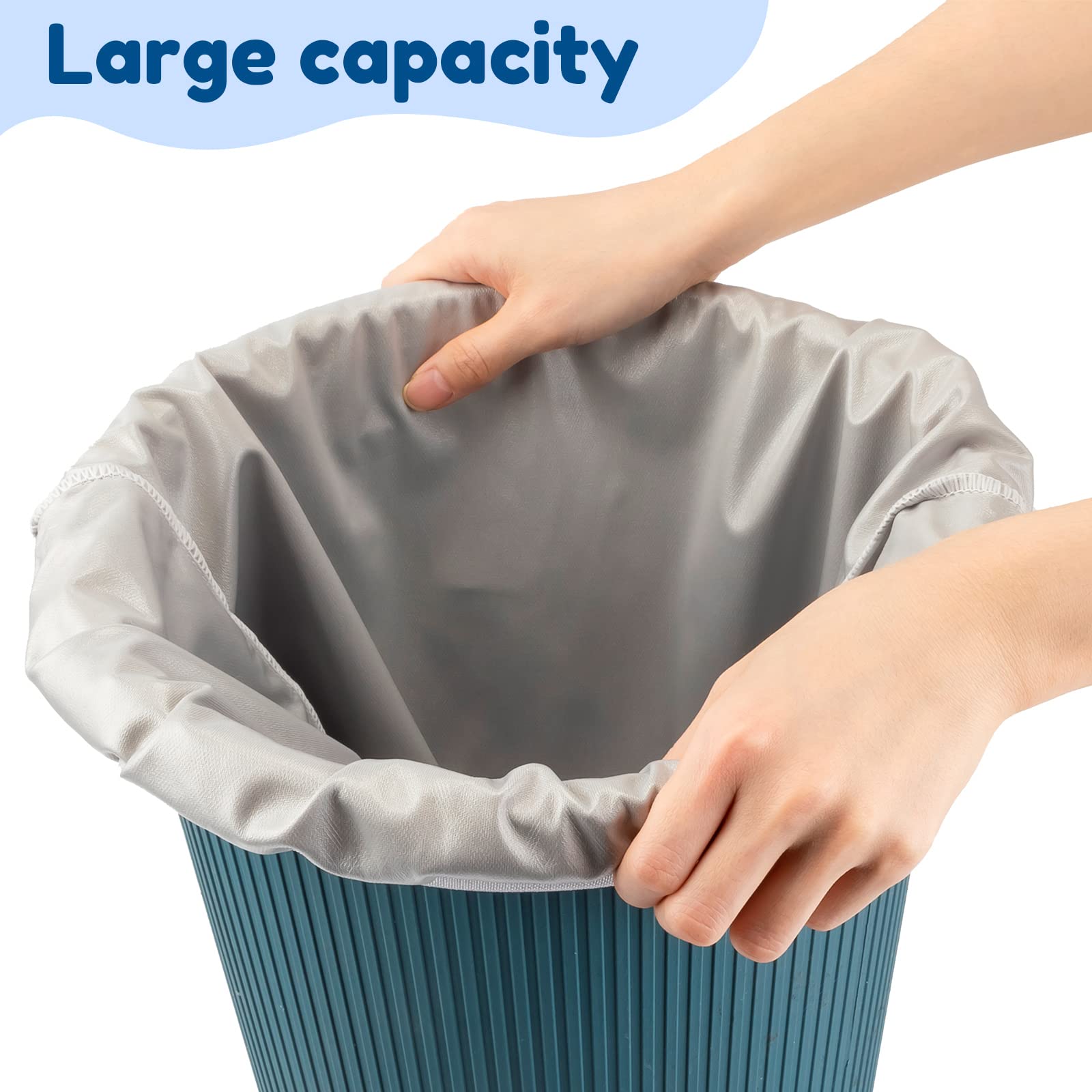 8 Pack Reusable Pail Liner for Cloth Diapers Waterproof and Washable Wet Bag Water-resistant Diaper Pail Refills Diaper Trash Bags with Snaps Cloth Diaper Pail for Laundry Kitchen Garbage, Black Gray