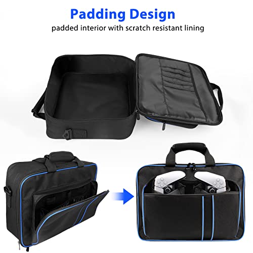 Carrying Case for PS5, Travel Bag Compatible with Playstation 5 Console and PS5 Digital Edition, Protective Organizer Storage Shell Case for Playstation Controller, Gaming Headset Accessories