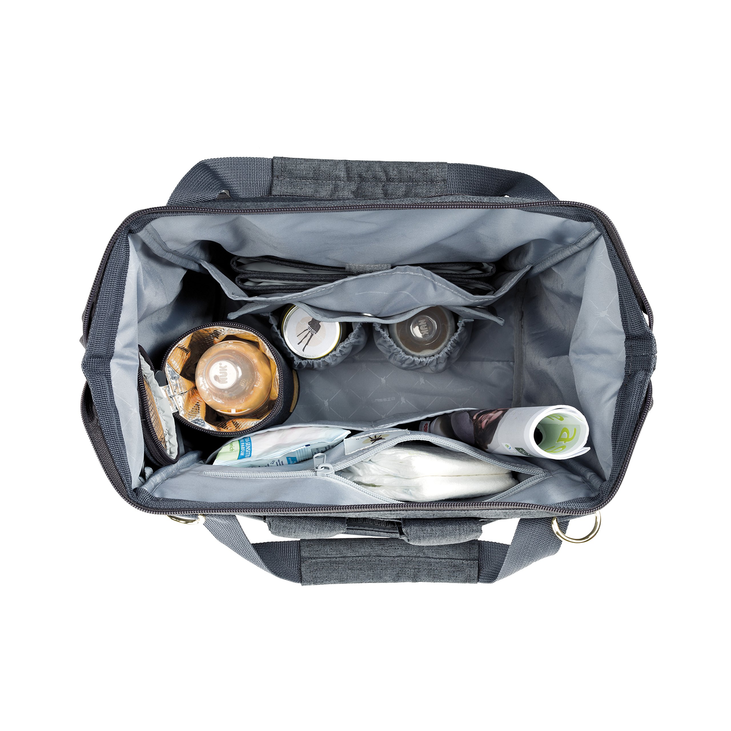 Lässig Goldie Glam Diaper Bag -Travel Backpack- Multi-Functional and Lightweight for Both Baby and Kids Care-Stylish and Durable - Anthracite