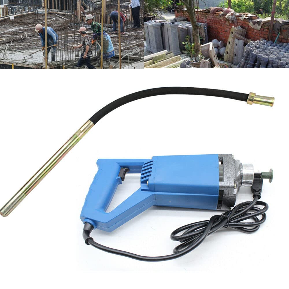 BJTDLLX Concrete Vibrator, 800W 110V Electric Power Professional Hand Held Concrete Vibrator Construction Vibrator Cement Bubble Remover w/ 1.2m Shaft Hose