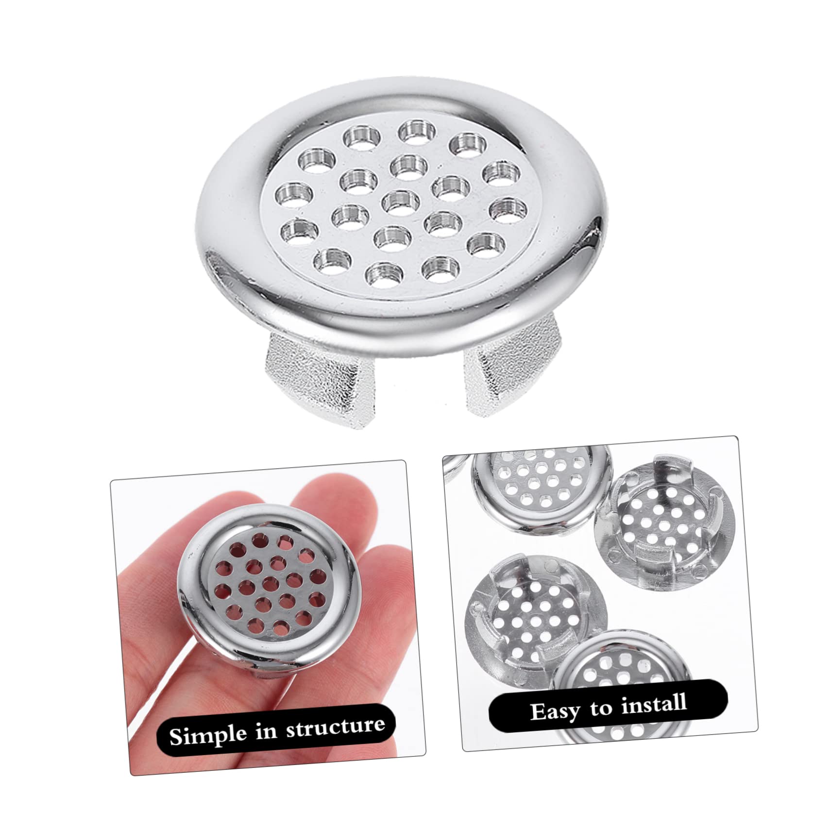 Angoily 20pcs Wash Basin Overflow Ring Kitchen Drain Cap Cover Sink Basin Trim Bathtub Drain Cover Sink Hole Cover Insert Round Hole Insert Spares Sink Trim Ring Plastic Ceramics Round Cap