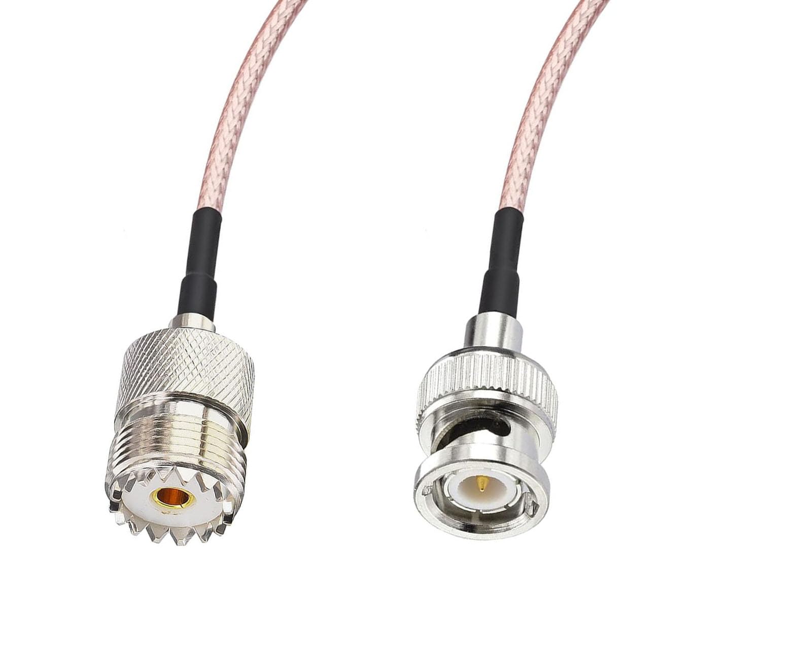 DHT Electronics RF coaxial coax cable assembly BNC male to UHF female SO-239 SO239 6''