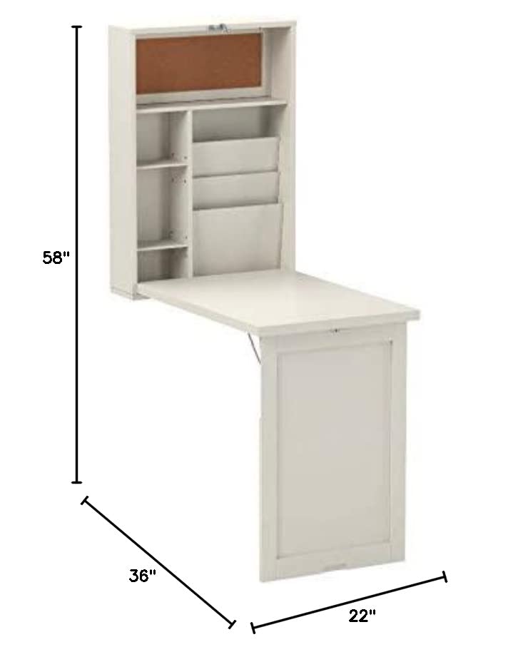 Fold-Out Convertible Desk - Antique White