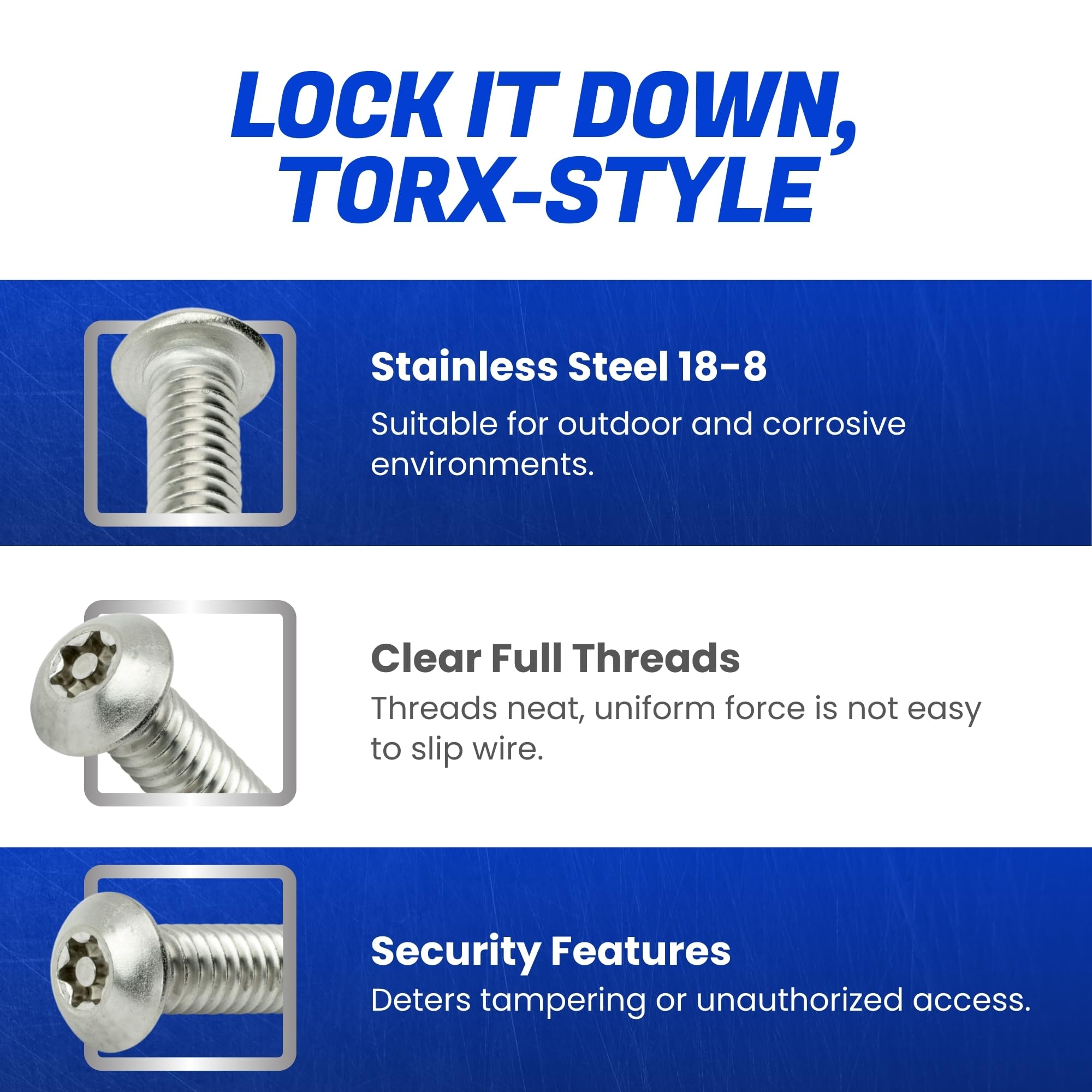 Fastenere Torx Security Machine Screws - 6-32 x 1" (25-Pack) Stainless Steel, Tamper-Resistant, Button Head Screws, Bolt Screw for Higher Level of Safety & Theft Prevention