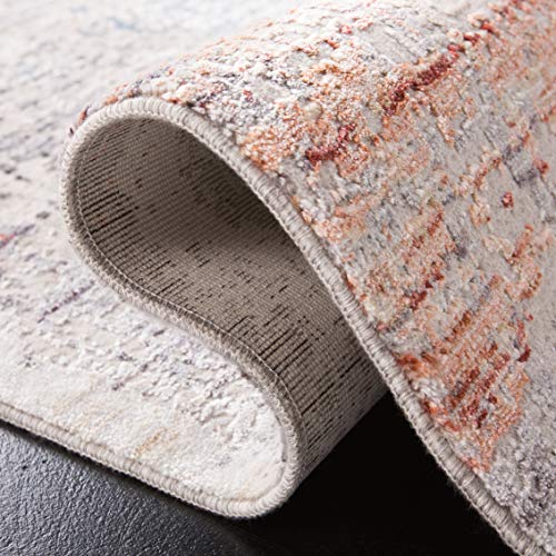 SAFAVIEH Dream Collection 2'6" x 4' Grey/Blue DRM428F Modern Abstract Premium Viscose Accent Rug
