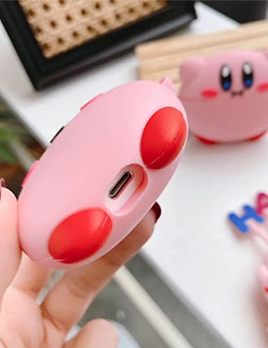 Cartoon Case Compatible with New Apple AirPods (3rd Generation) Case Cover Silicone Shockproof Slim Ultra Thin Cute Protective Case Anti-Fall Headphone Case for New Apple AirPods (Pink Monster)