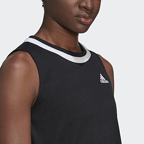 adidas womens Club Knot Tank Black/White X-Large