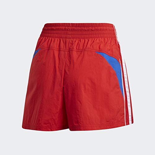 adidas womens Colorblocked 3-Stripes Shorts Scarlet Large