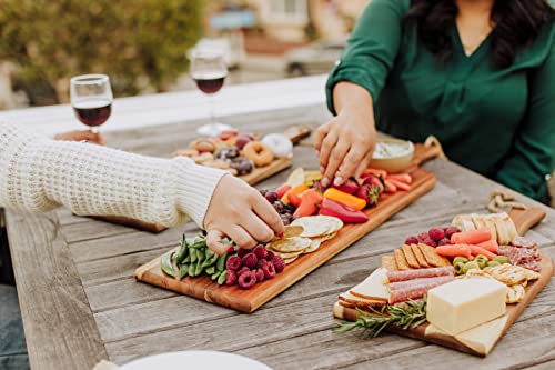 TOSCANA - a Picnic Time brand - Artisan 30" Acacia Charcuterie Board with Raw Wood Edge, Cheese Board, Serving Platter, (Acacia Wood)
