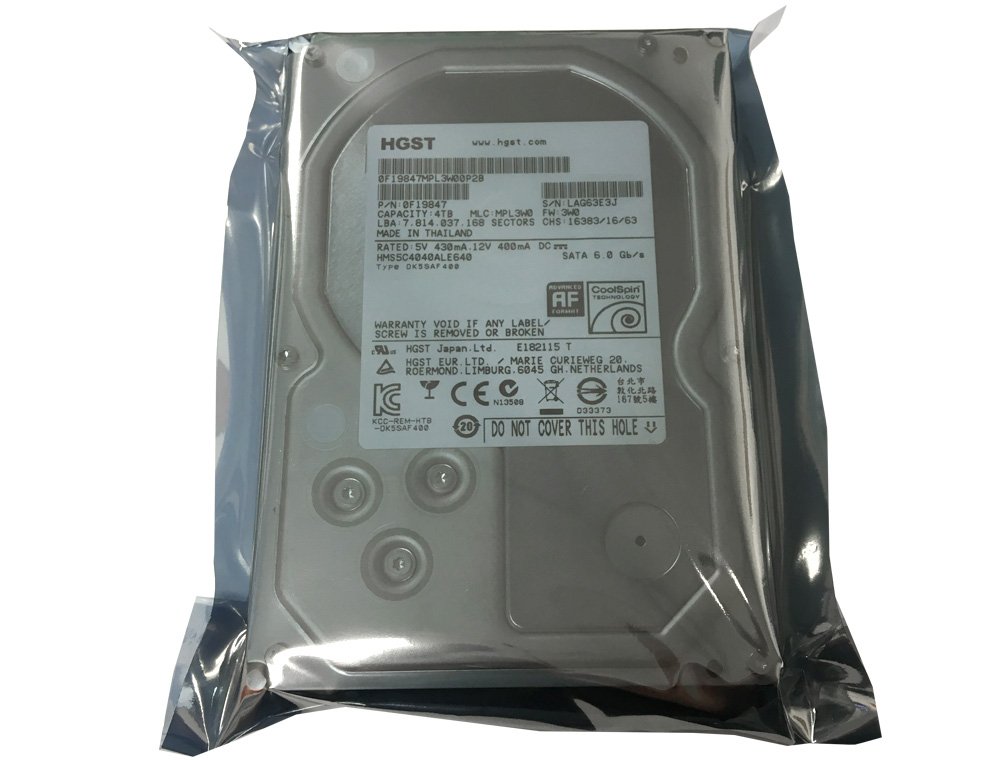 HGST MegaScale DC 4000.B HMS5C4040ALE640 (0F19847) 4TB Coolspin 64MB Cache SATA 6.0Gb/s 3.5" Enterprise Hard Drive w/ 3 Years Warranty