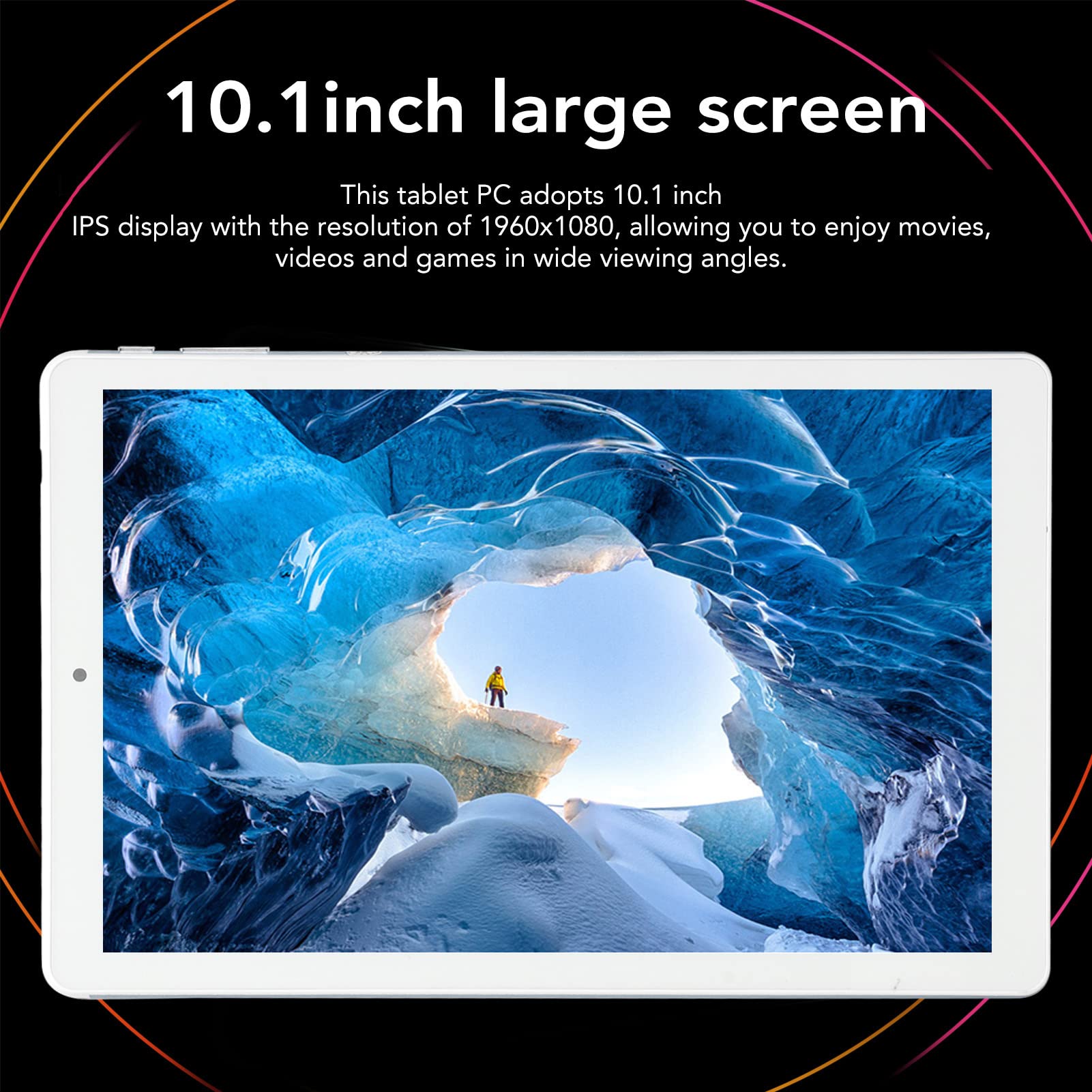 ASHATA 10.1 inch Octa Core Tablet, 10.1 Inch Tablet 2.4G 5G Dual Band WiFi 6GB 128GB Front 5MP Rear 13MP 1960x1080 IPS 8800mAh Calling Tablet HD IPS Large Screen, Support GPS, Bluetooth, FM Blue(#2)