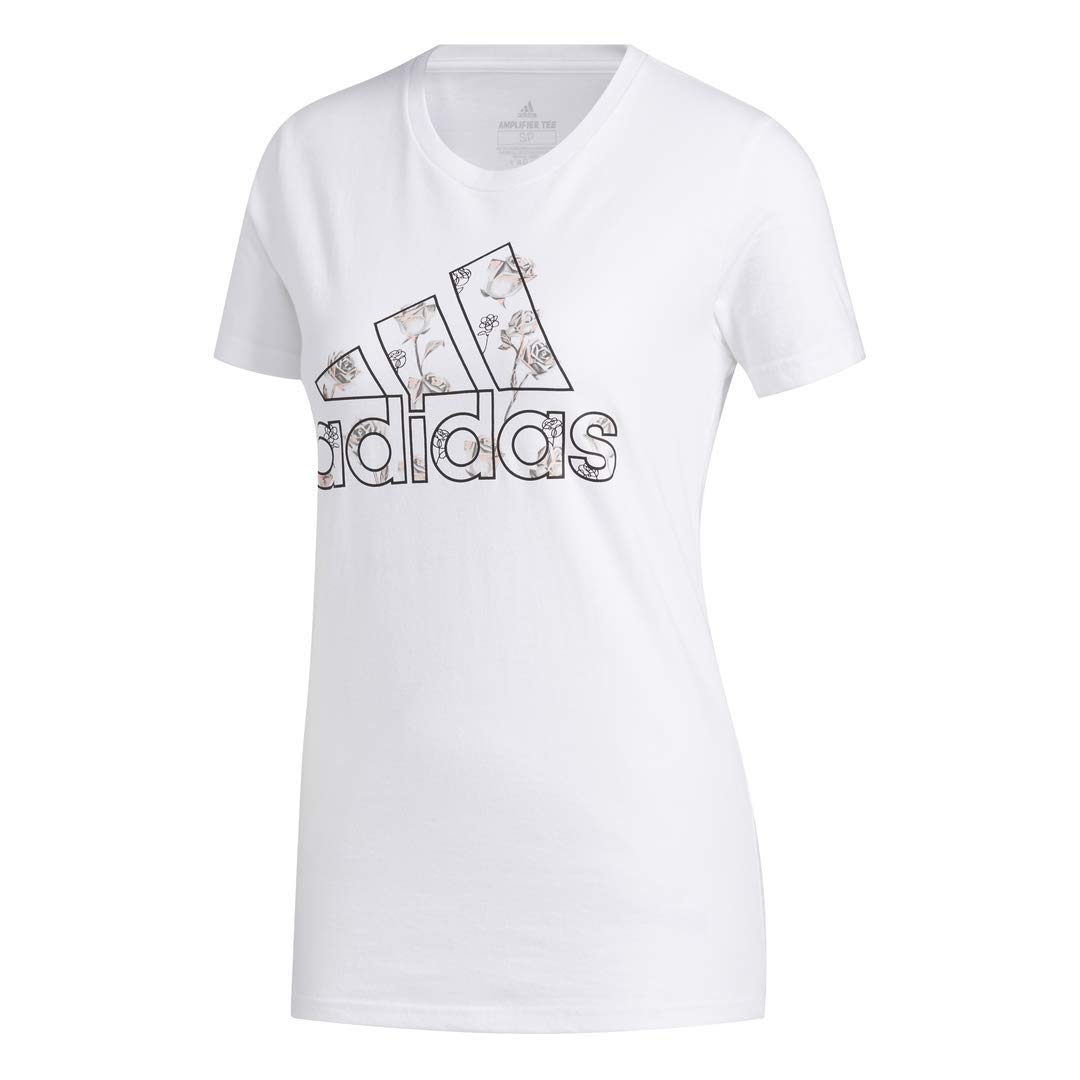 adidas womens Floral Tee White Large
