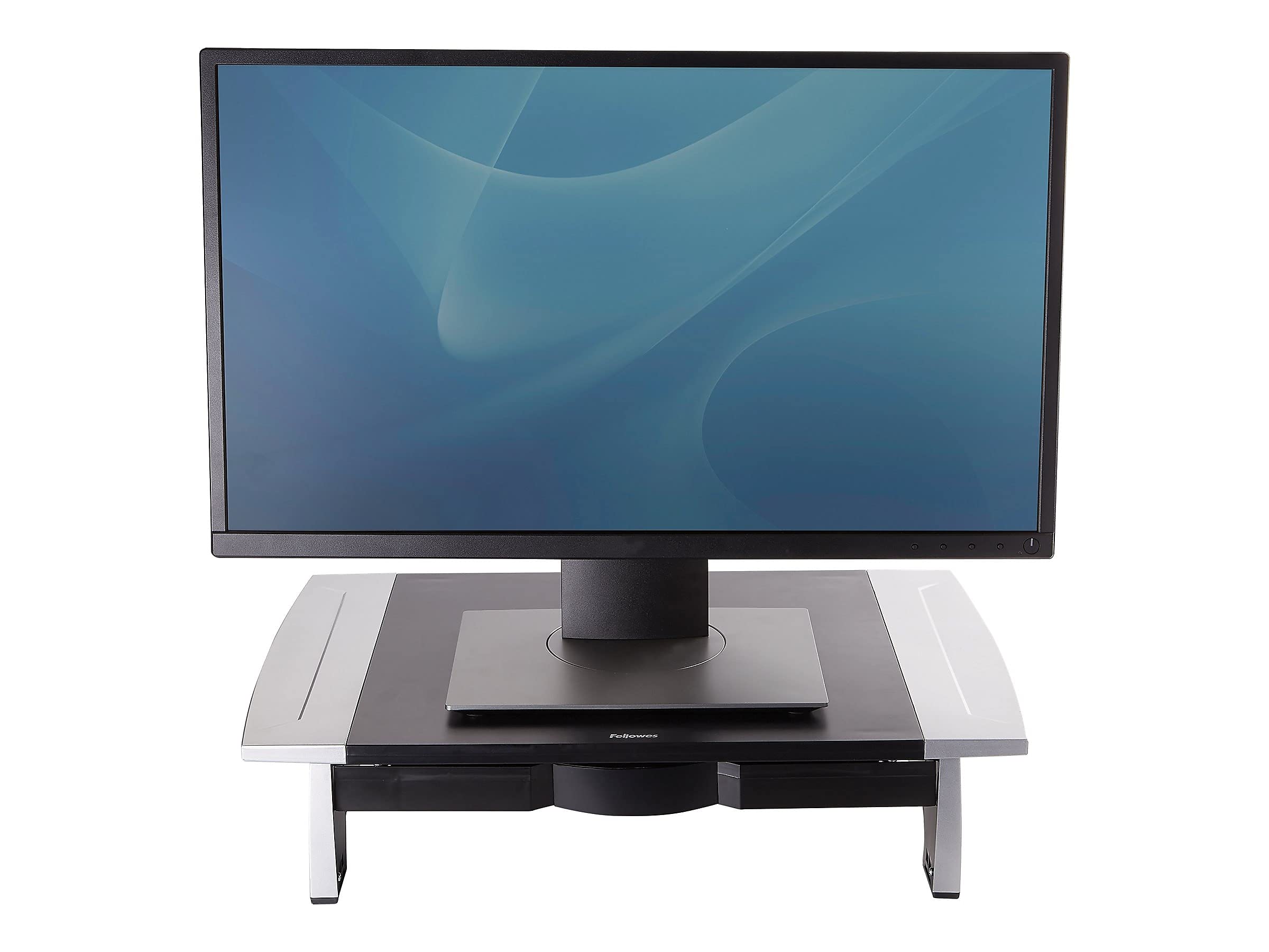 Fellowes 8031101 Monitor Riser,Adjustable,19-7/8-Inch x14-1/16-Inch x4-Inch -6-1/2-Inch ,BK/SR