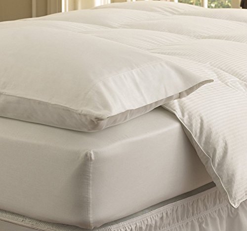 EASY FIT Eyelet Elastic Wrap Around Bed Skirt, Easy On/Off Dust Ruffle (18 Inch Drop), Queen/King, White
