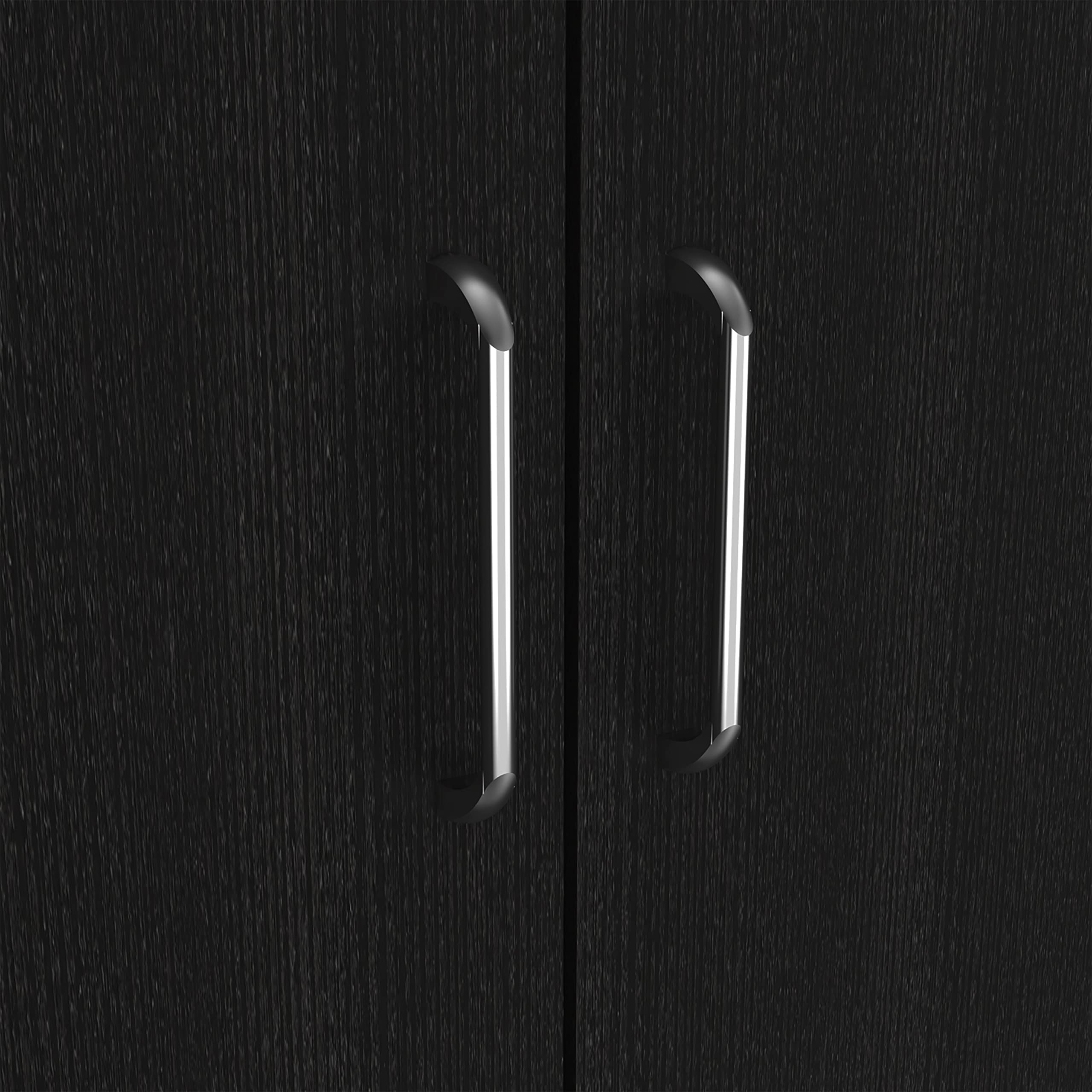 Tuhome Aurora Armoire, Two Interior Shelves, Rod, Double Door -Black