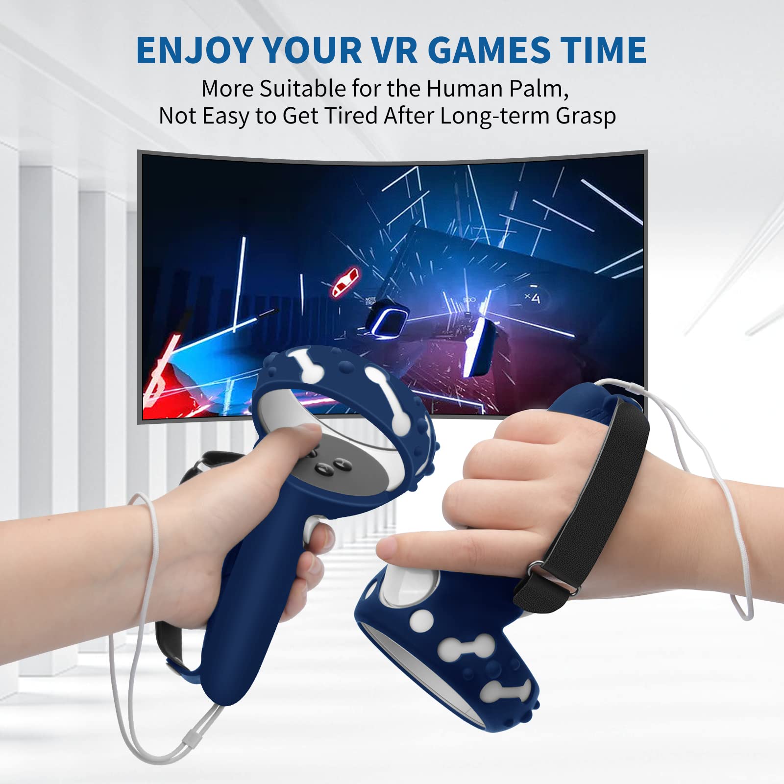 Acessories for Oculus Quest 2,Battery Pack for Oculus Quest 2 and Controller Grips Cover for Oculus Quest 2 with Battery Opening