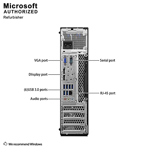 Lenovo ThinkCentre M900 SFF Computer PC, Intel Quad Core i5-6500 up to 3.6GHZ, 16GB DDR4 RAM, 256GB Solid State Drive, DVDRW, 4K Support, DP, VGA,Windows 10 Pro 64 Bit English/Spanish/French(Renewed)