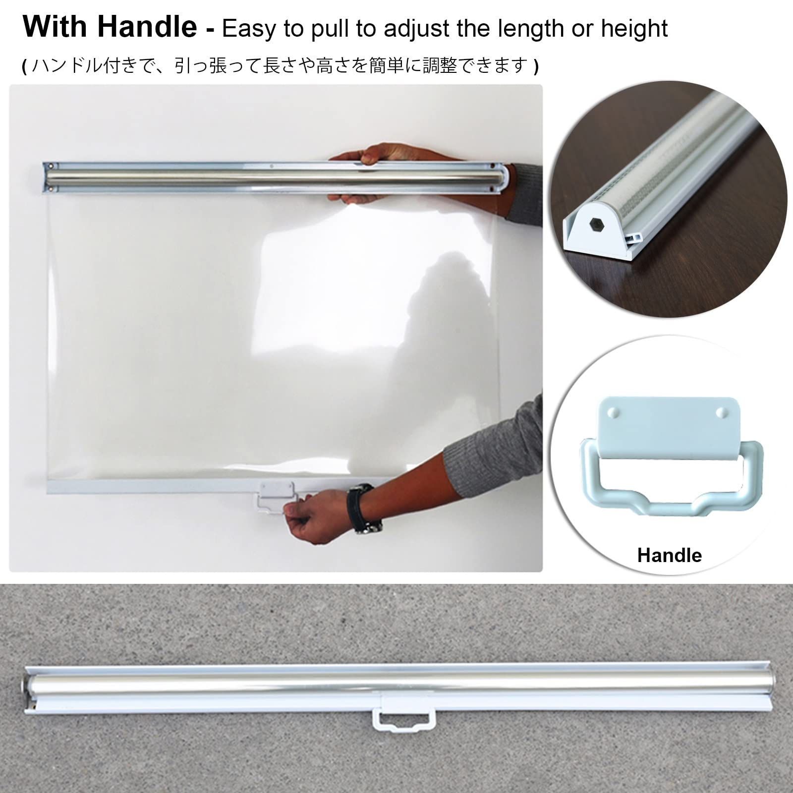 LXLZYXSF Clear Plastic Roller Shade for Supermarket Vegetables Display Cabinet/Commercial Refrigerated Upright Refrigerators, Counter Partition Blind with Handle (Size : W60cmxH150cm)