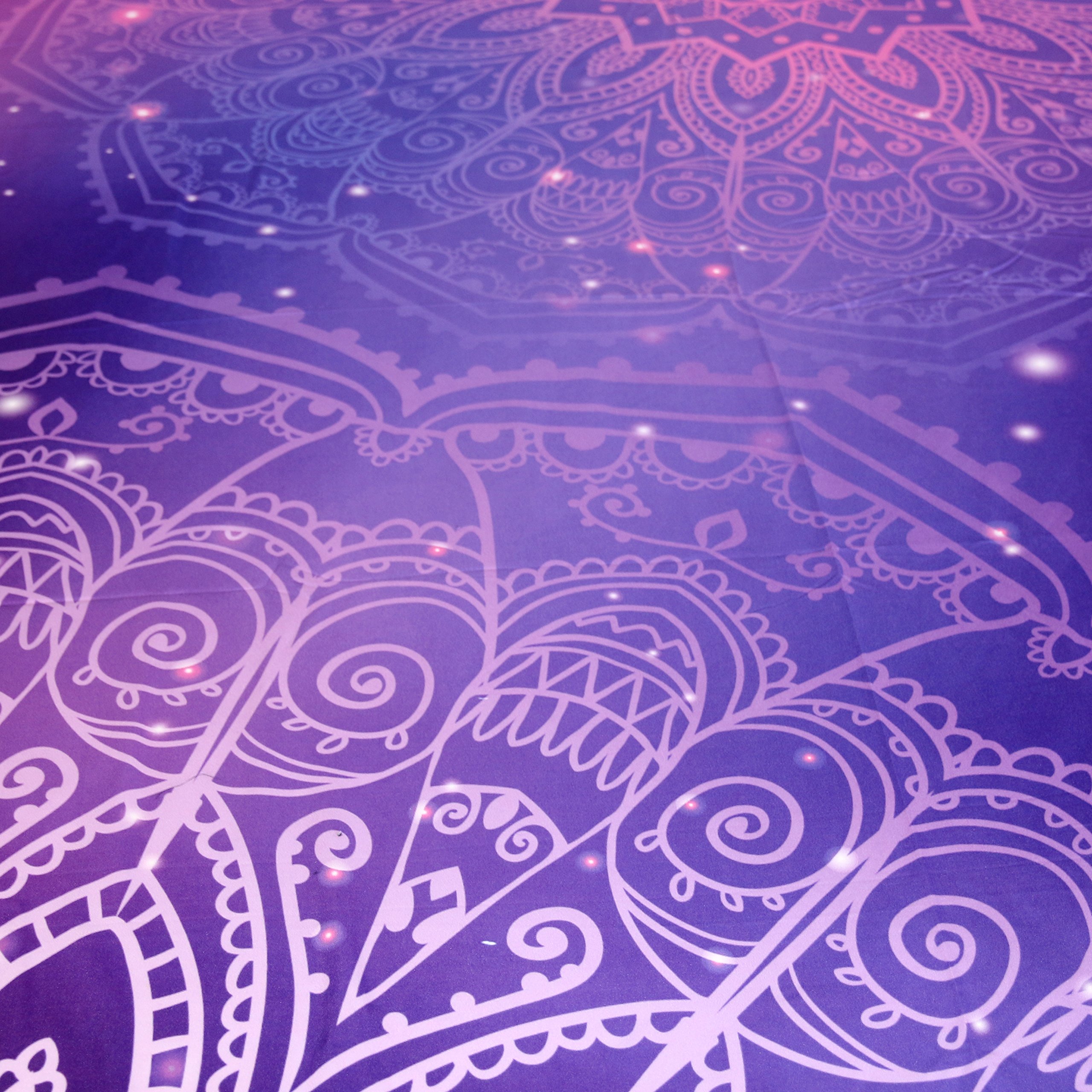 ARIGHTEX Iridescent Pink Purple Blue Mandala Duvet Cover 3 Pcs Boho Bedding Set Girly Duvet Cover (Twin)