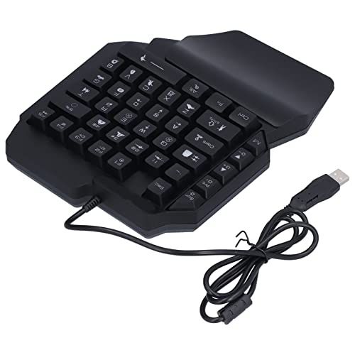 ASHATA One Handed Mechanical Gaming Keyboard, Mechanical Keyboard, One Handed Ergonomic RGB Colorful Backlit USB Wired Gaming Keyboard