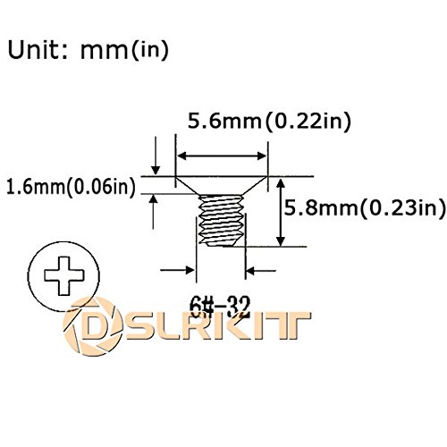 DSLRKIT 6/32#6-32 x 1/4in Flat Head Screw for 3.5in Hard Drive Hot Swap Caddy TRAY (pack of 50)