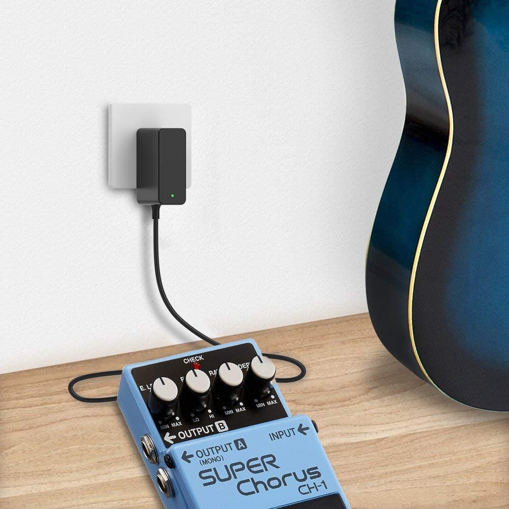 9V Guitar Power Supply Cord for Boss Pedals, 9Volt DC Pedal Adapter Plug for Boss PSA-120S, DS-1, VE-20, RC-5, GT-1, RC-30, ME-80, RC-500, katana mini Charger Adaptor Cable 10FT