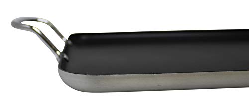 Imusa USA Nonstick Stovetop Double Burner Griddle with Metal Handles, 17-Inch, Black