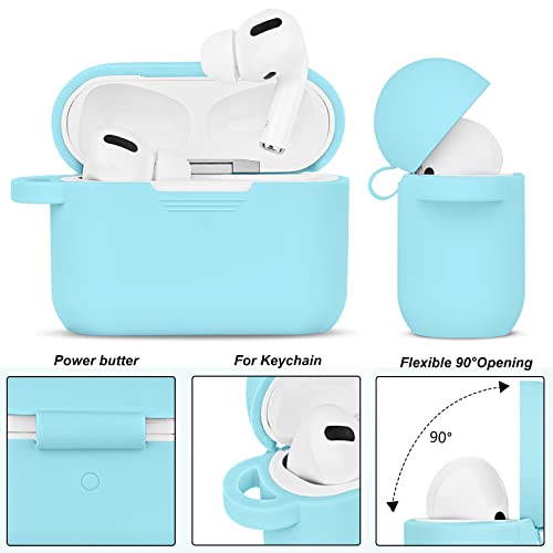 Case for Airpods Pro 2nd Generation - VISOOM Bling Airpods Pro 2 Cases Cover Women Silicone iPods Pro 2 Earbuds Wireless Charging Case Girl Glitter Keychain for Apple Airpod Gen Pro 2 Blue