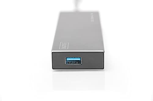 DIGITUS USB Hub, USB 3.0 Backwards Compatible Grey Black 7 Ports