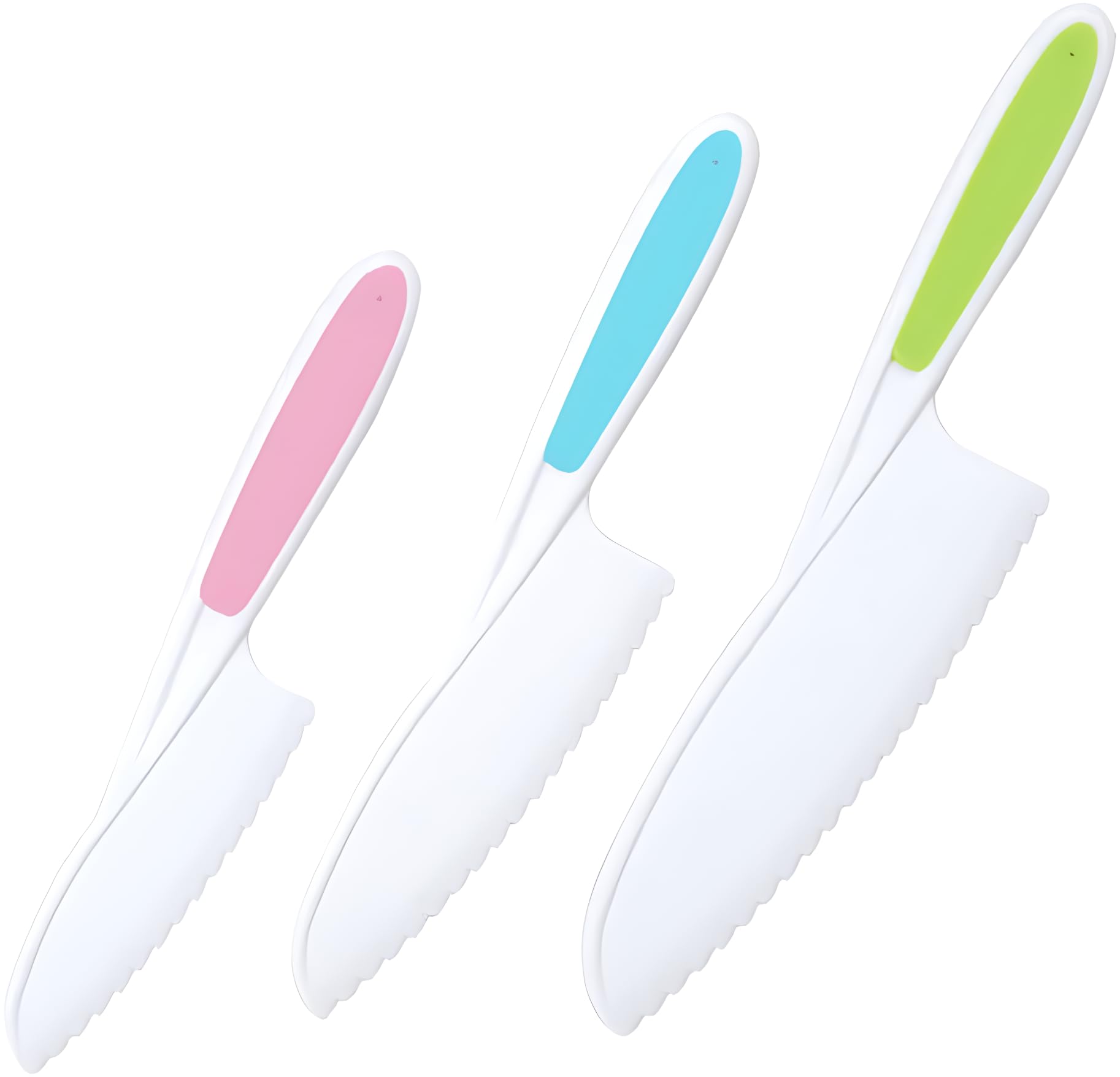 YOFAN 3-Pack Children safe plastic nylon knife,3-Piece kid friendly knives