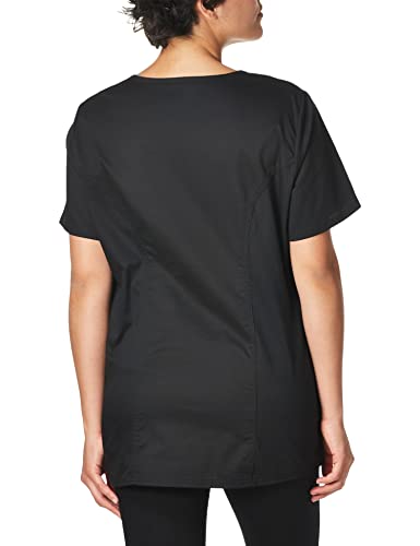 Cherokee Women's Workwear Scrubs Core Stretch Mock-Wrap Top (Medium), Black