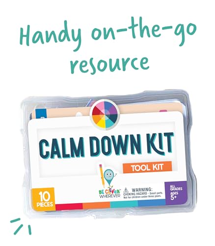 Carson Dellosa Be Clever Wherever 10-Piece Classroom Calm Down Tool Kit for Anxiety Relief, Calm Down Corner Supplies, Emotional Regulation Tools for Kids With Fidget Toys, Mindfulness Cards