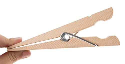 Jumbo Wooden Clothespins for Crafts (6 x 1.38 x 1.2 in, 8-Pack)